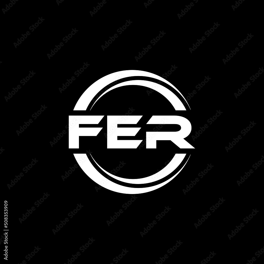 Vecteur Stock FER letter logo design with black background in ...
