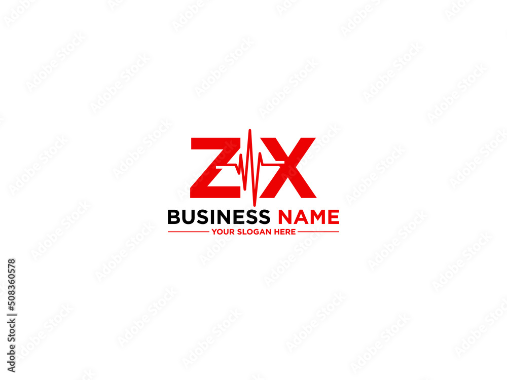 Abstract ZX Logo Icon, Letter Zx xz Logo Image Vector For medical or ...