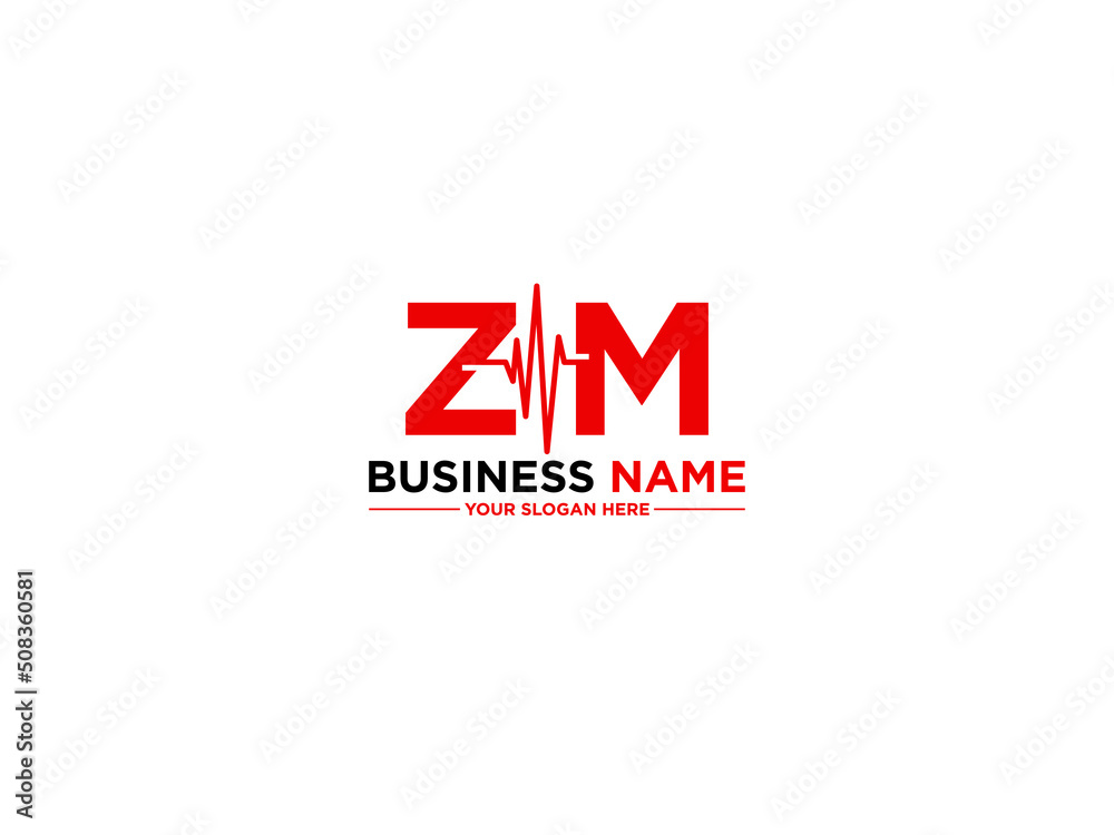 Abstract ZM Logo Icon, Letter Zm mz Logo Image Vector For medical or ...