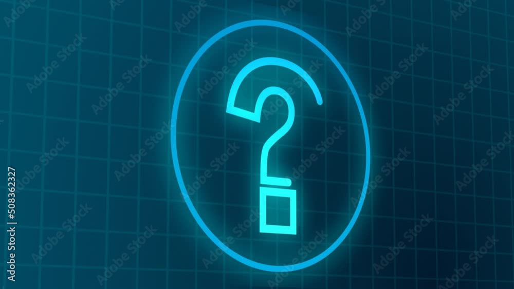 Digital technology business background. Question mark in high ...