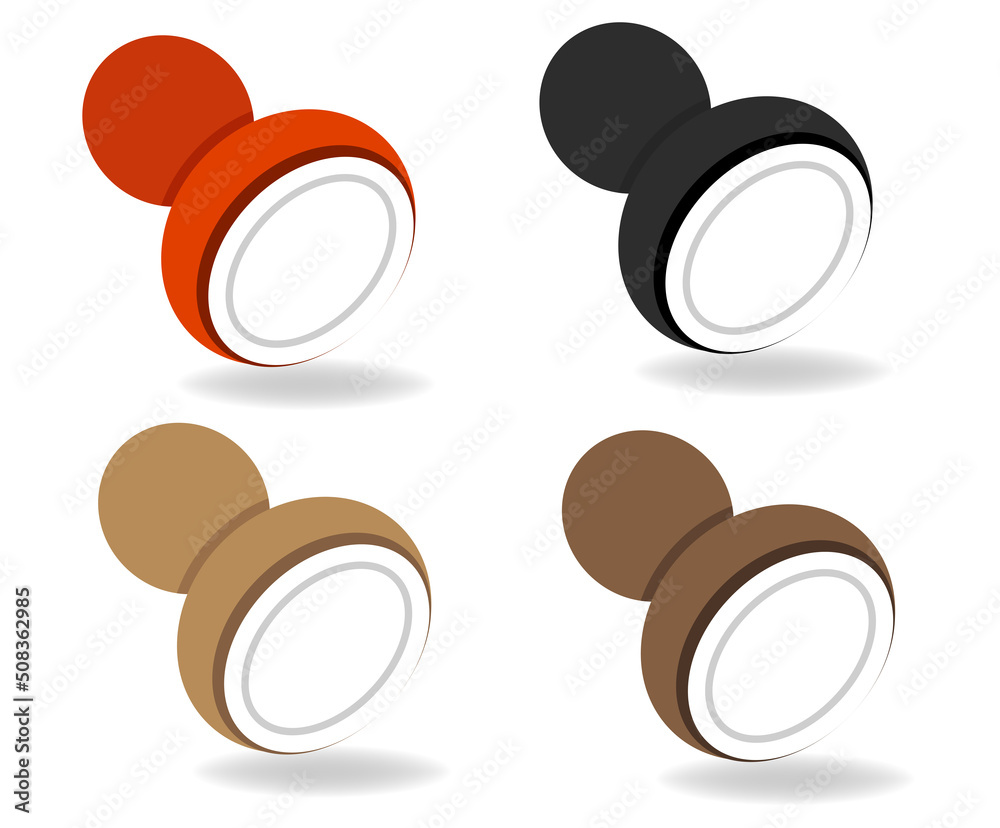 stamper for stamping illustration set. seal, stamp, wood stamper ...