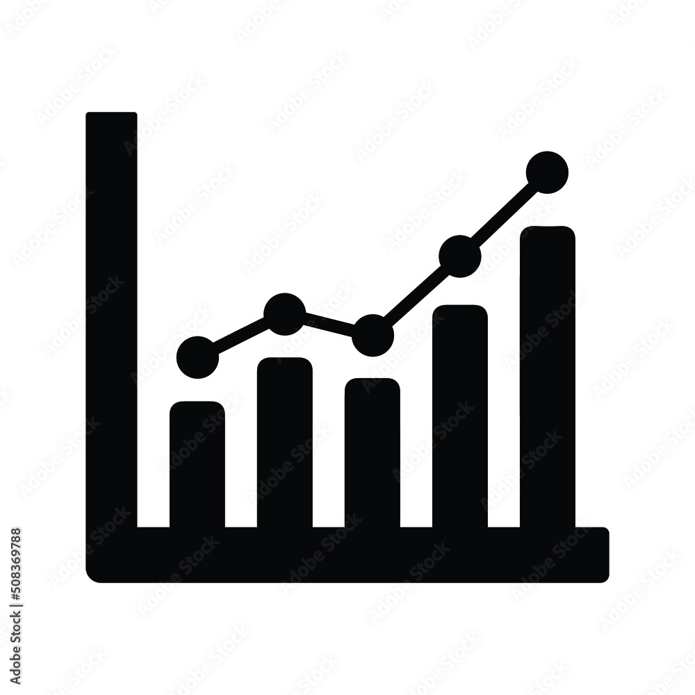 Chart, infographic, statistical, graph icon. Black vector graphics ...