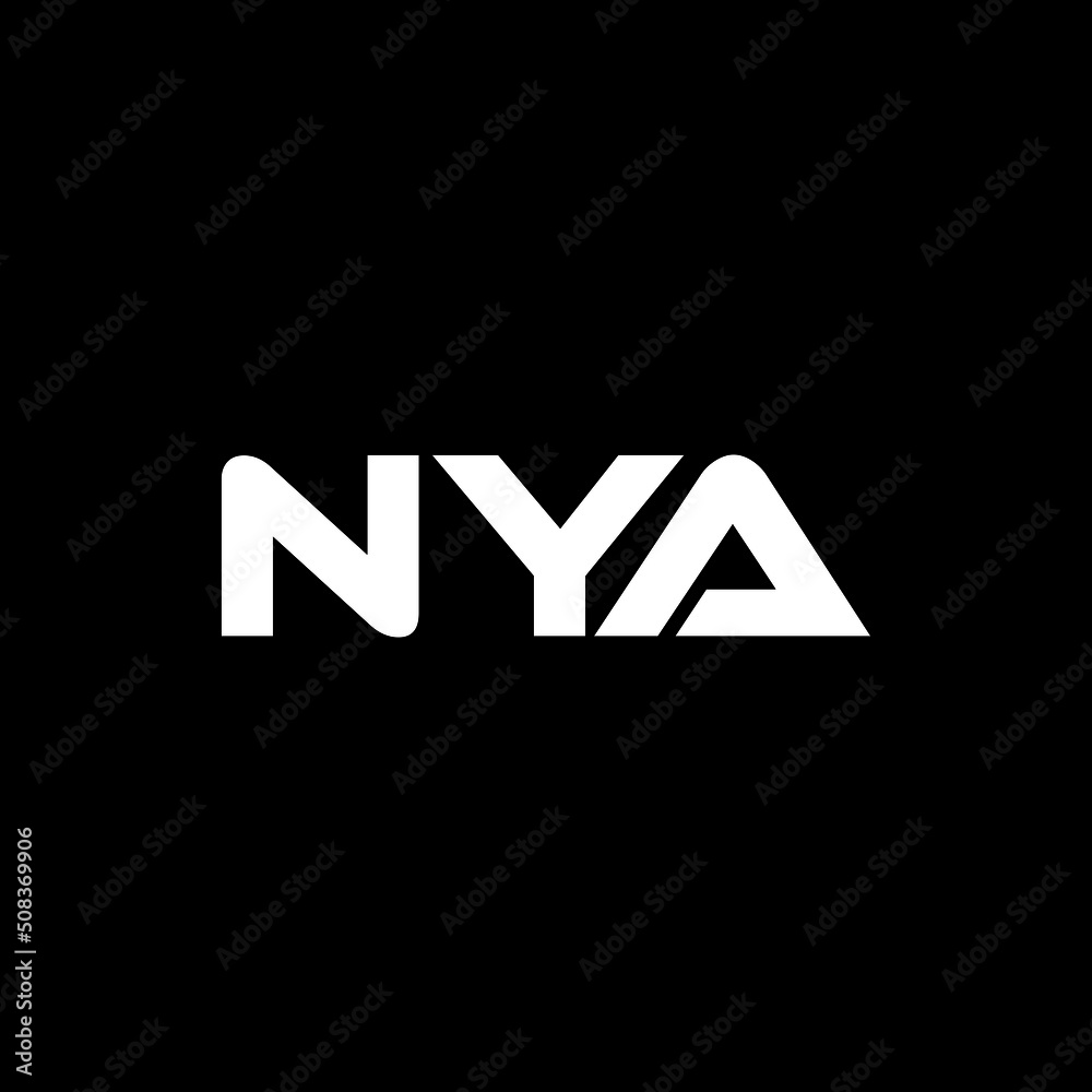 NYA letter logo design with black background in illustrator, vector ...