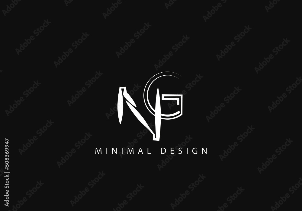 Alphabet letter NG logo design line art Stock Vector | Adobe Stock