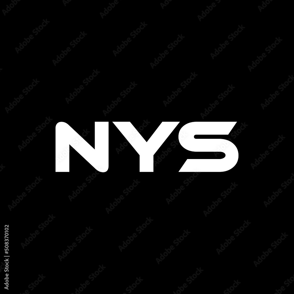 NYS letter logo design with black background in illustrator, vector ...