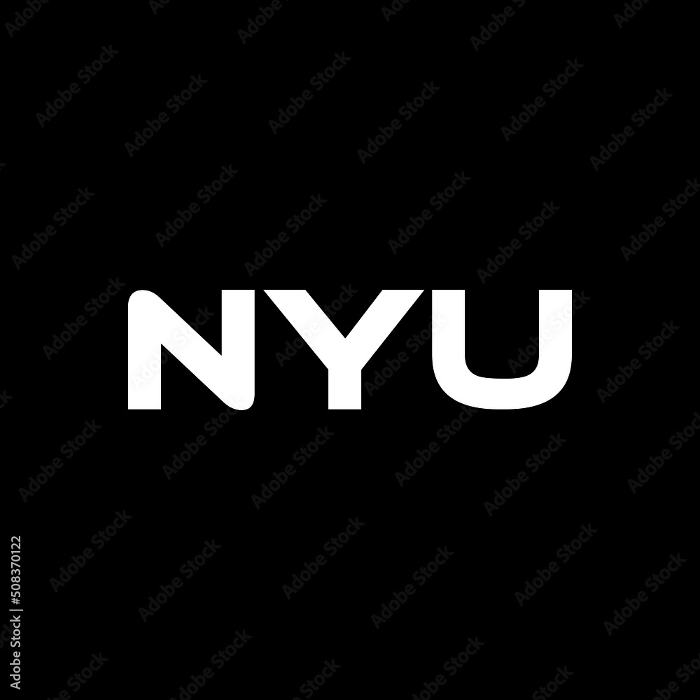 NYU letter logo design with black background in illustrator, vector ...