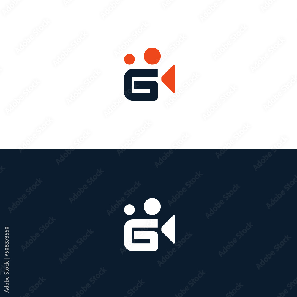 G Letter Movie Camera Logo symbol isolated on white background for ...
