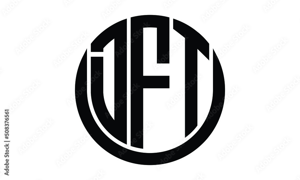 DFT shield in circle logo design vector template. lettermrk, wordmark ...