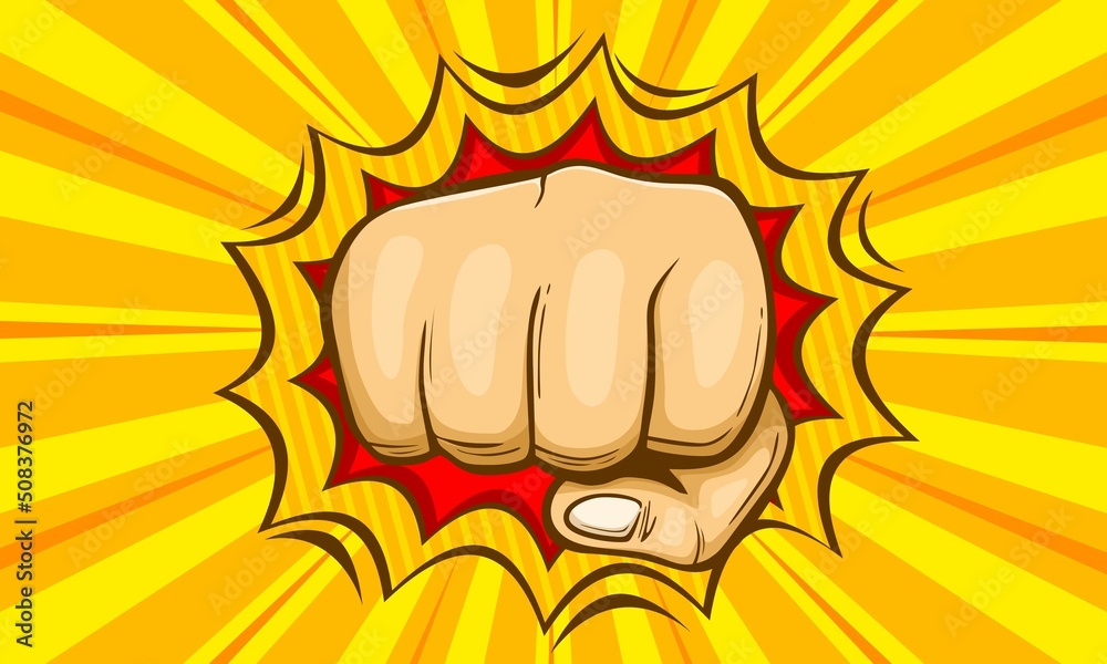 Cartoon hand punch vector illustration Stock Vector | Adobe Stock