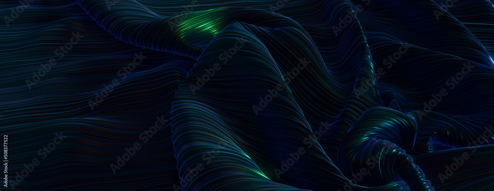 Dark Background with Colorful Neon Accents. Undulations and Swirls ...
