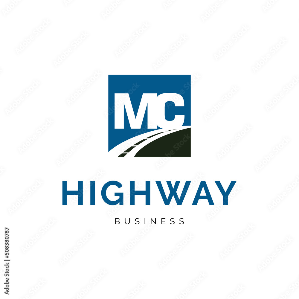 Initial letter MC highway icon logo design inspiration Stock Vector ...