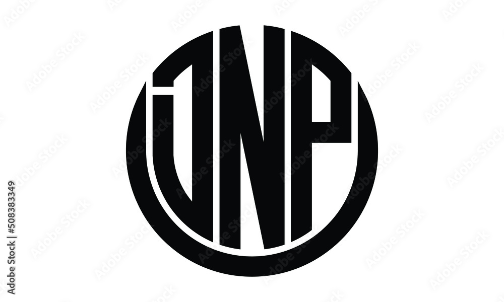 DNP shield in circle logo design vector template. lettermrk, wordmark ...