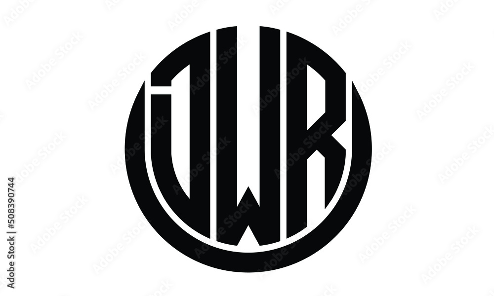 DWR shield in circle logo design vector template. lettermrk, wordmark ...