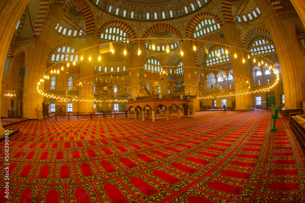 Interior of the Selimiye Mosque. The UNESCO World Heritage Site Of The ...