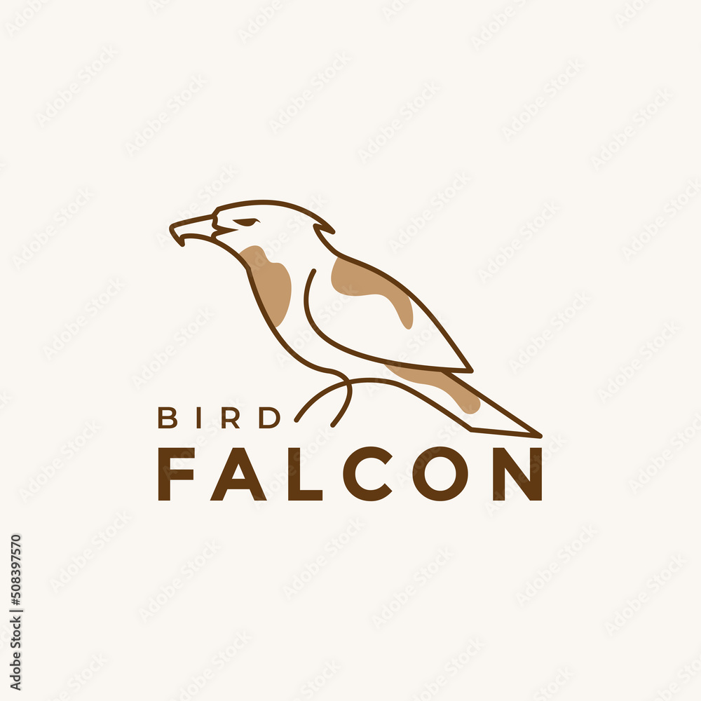 line art abstract bird falcon logo design vector graphic symbol icon ...