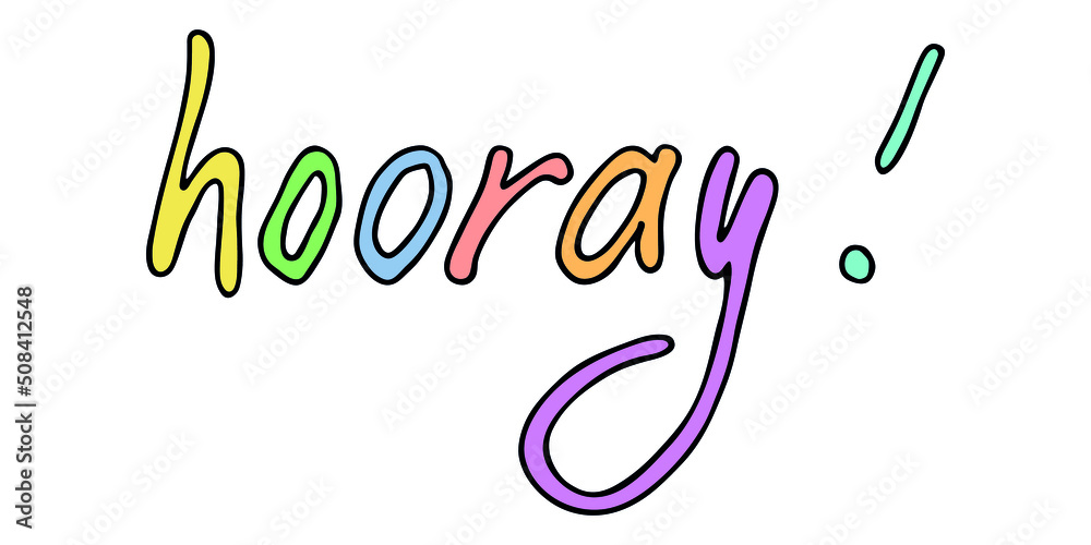 Hand drawn vector colorful lettering. Cute holiday doodle illustration ...