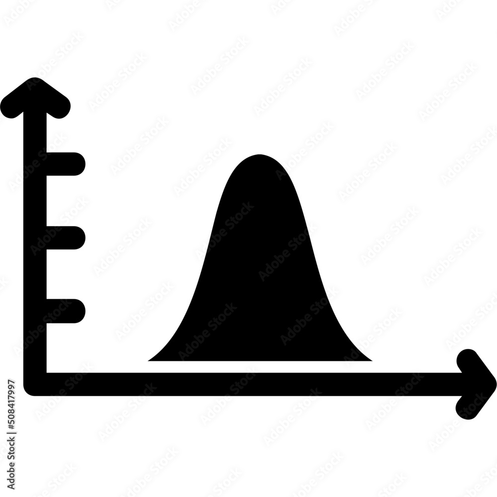 Bell Curve on Graph Icon Stock Vector | Adobe Stock