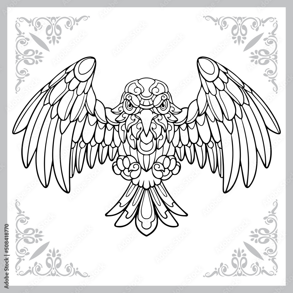 crow bird zentangle arts. isolated on white background. Stock Vector ...