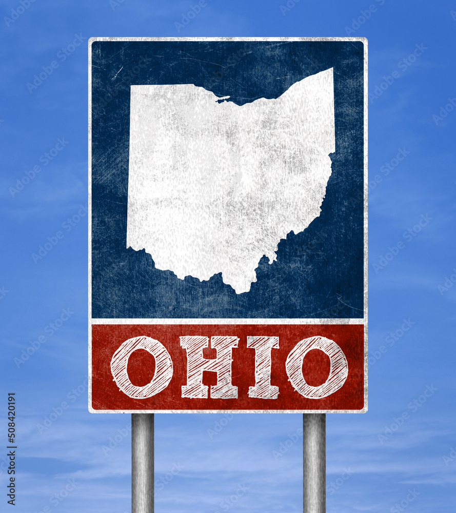 traffic sign with the map of Ohio Stock Illustration | Adobe Stock
