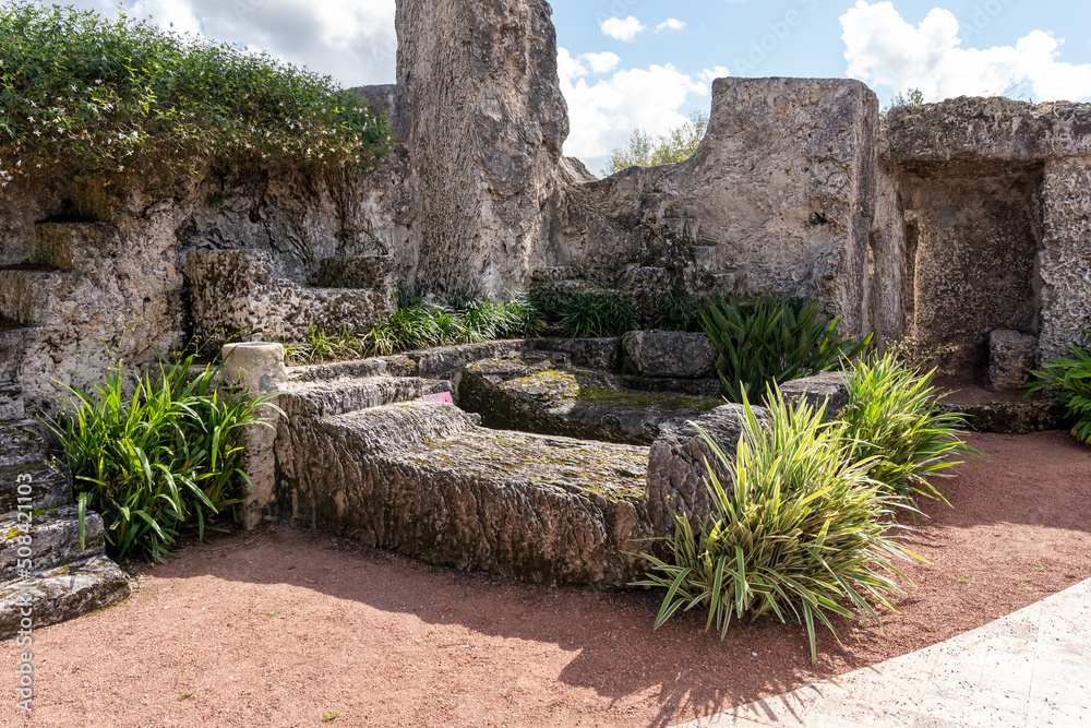 Homestead, FL, USA - January 1, 2022: Coral Castle Museum is shown in ...