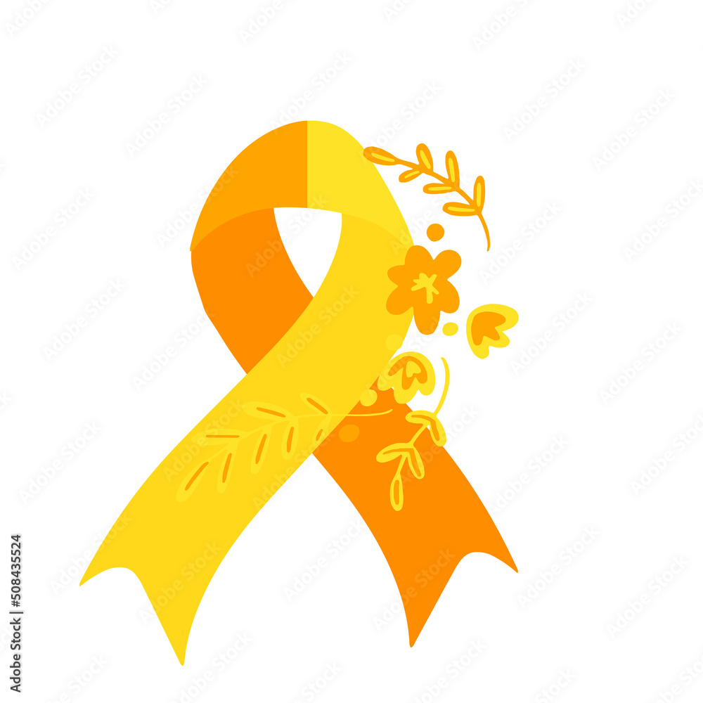 World suicide prevention day awareness and support ribbon in orange and ...