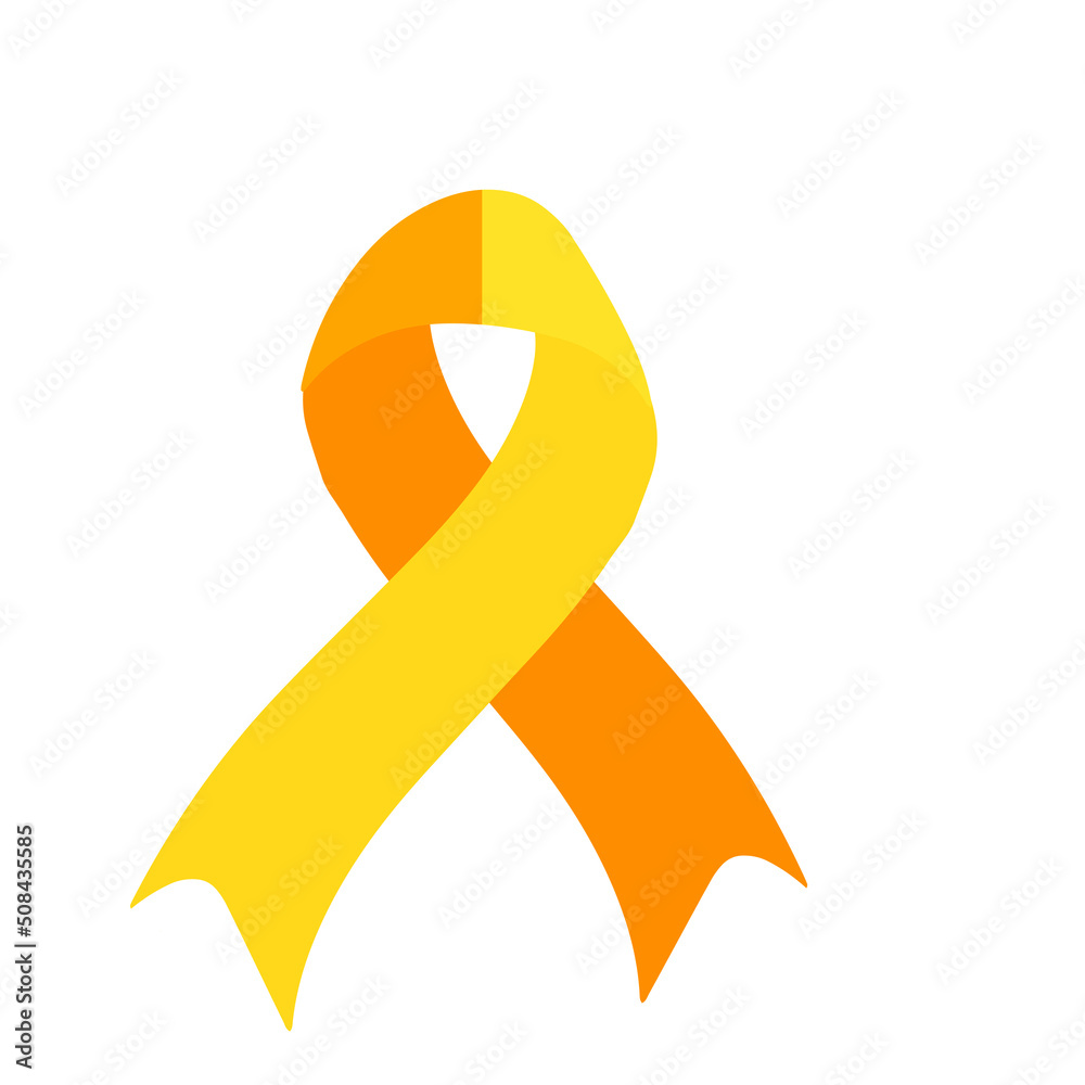 World suicide prevention day awareness and support ribbon in orange and ...
