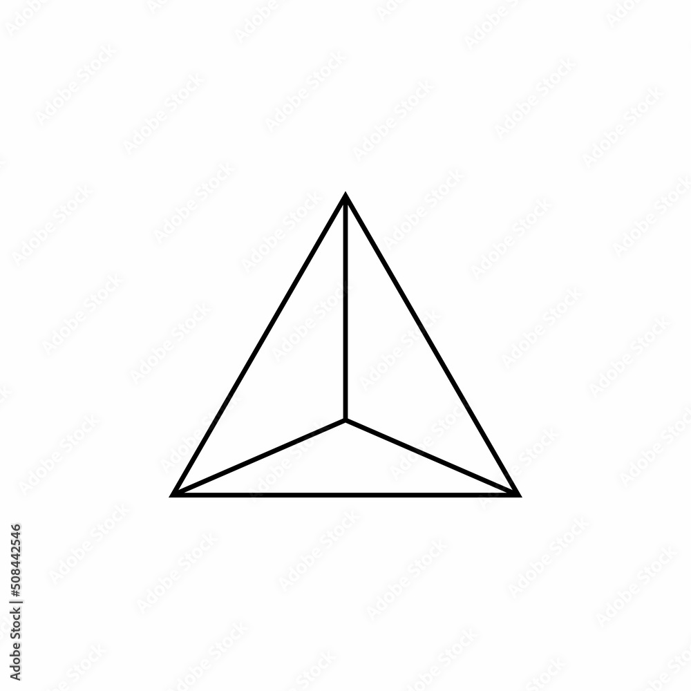 tetrahedron or triangular pyramid shape.vector illustration isolated on ...