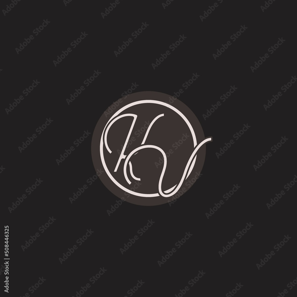 Initials KV logo monogram with simple circle line style Stock Vector ...