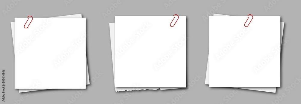 set of papers note paper blank sign tag label. old blank paper with ...