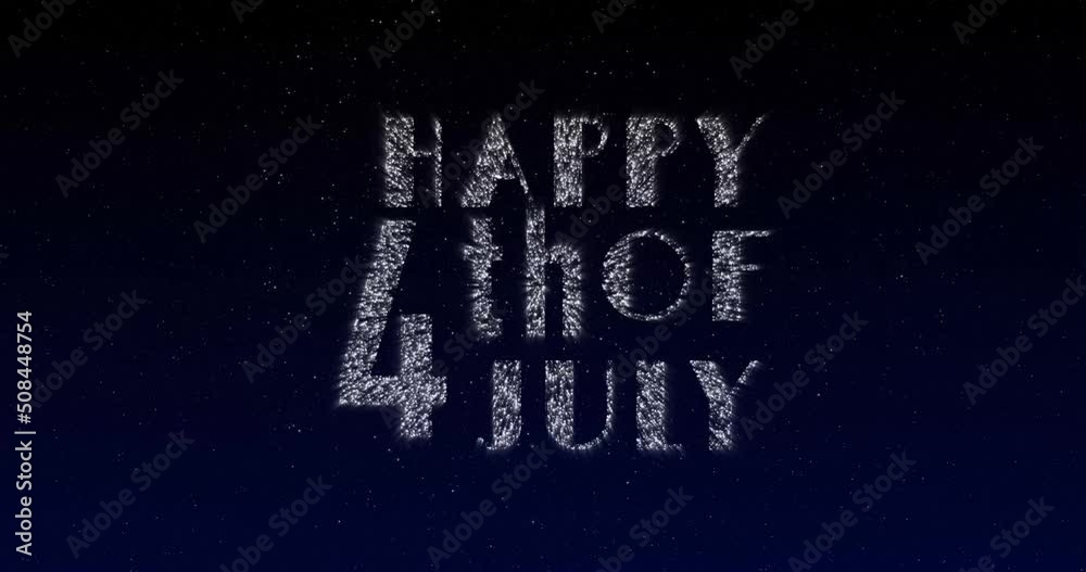 Fireworks animation with Happy 4th of July text in firework letters ...