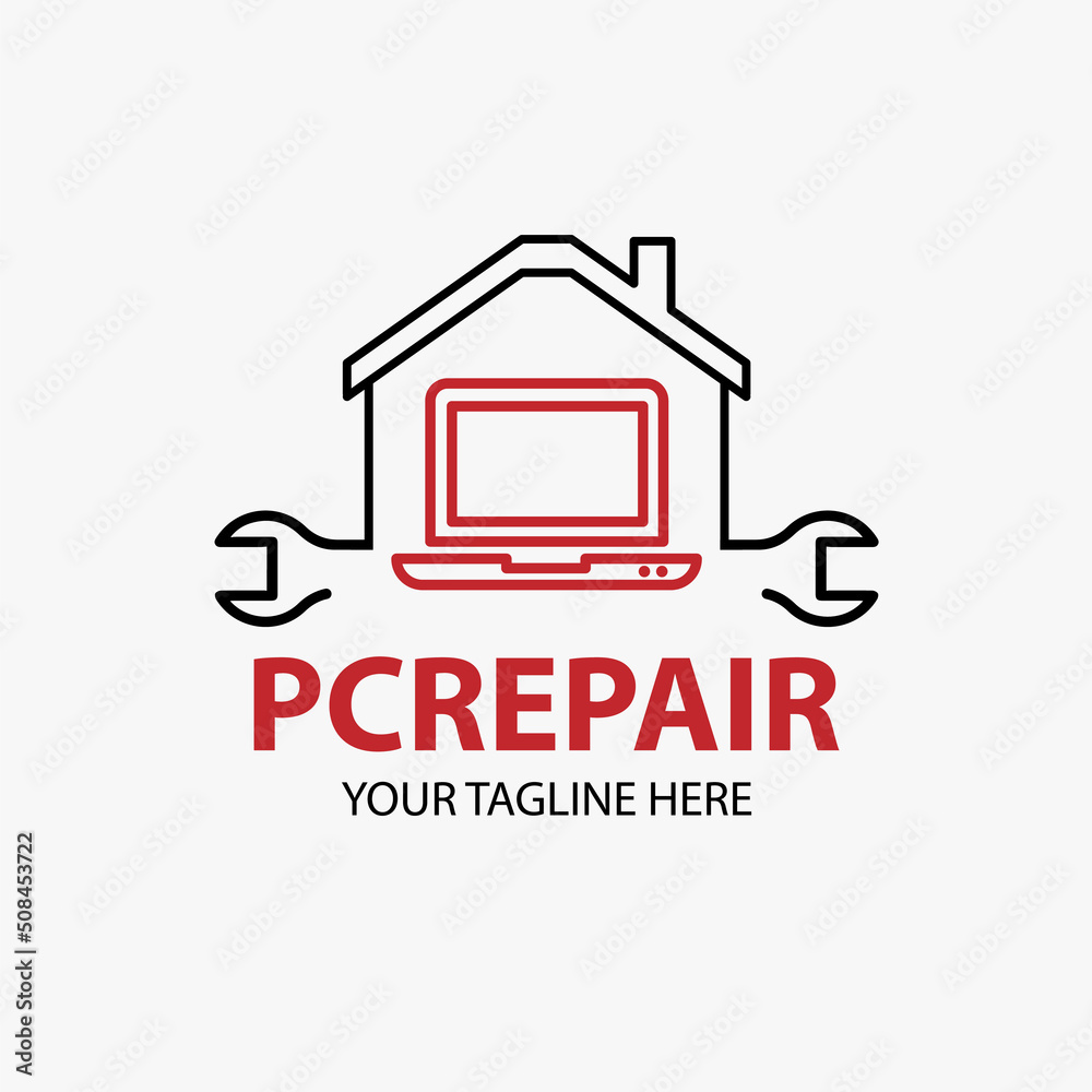 PC Repair Logo. Computer Service Logo Vector. Laptop fixing. Stock ...