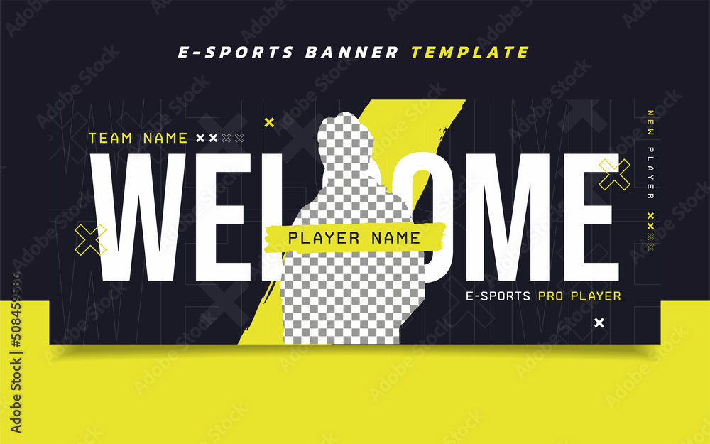 Esports Gaming Banner Template with Logo for Social Media Stock Vector ...