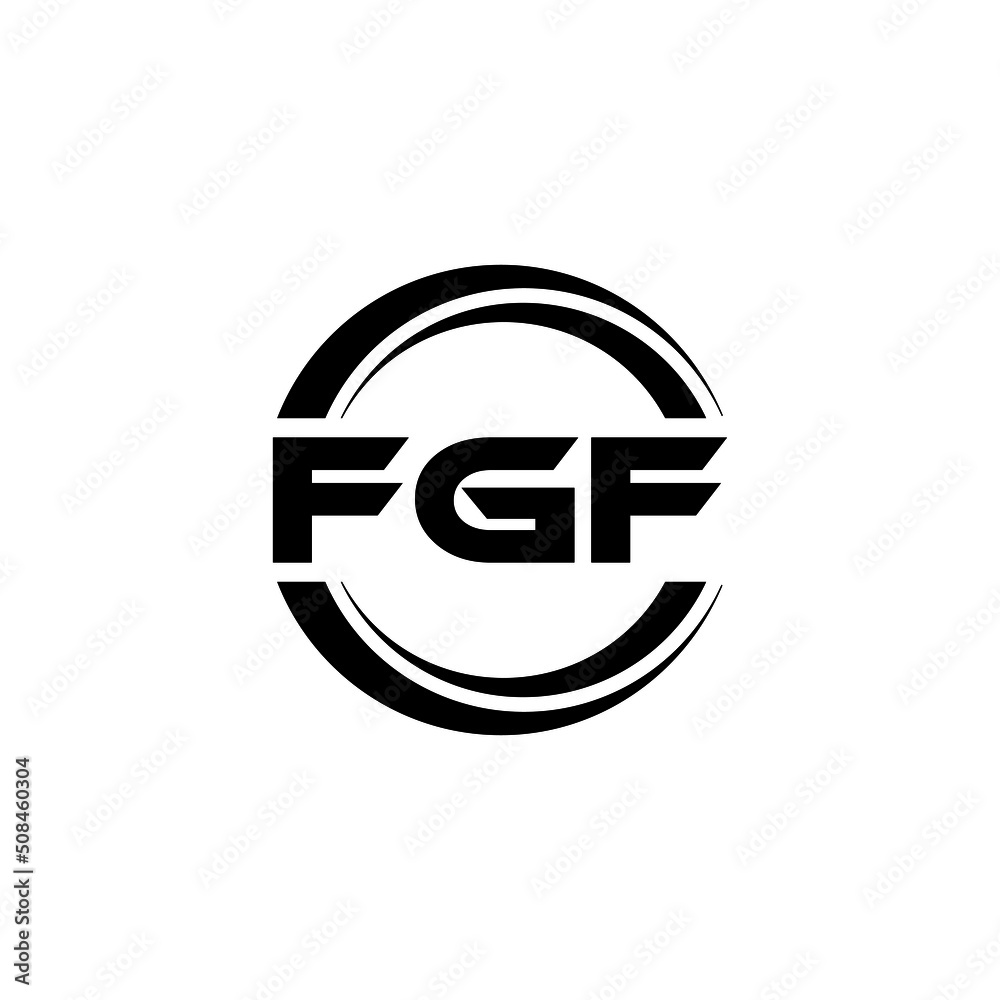 FGF letter logo design with white background in illustrator, vector ...