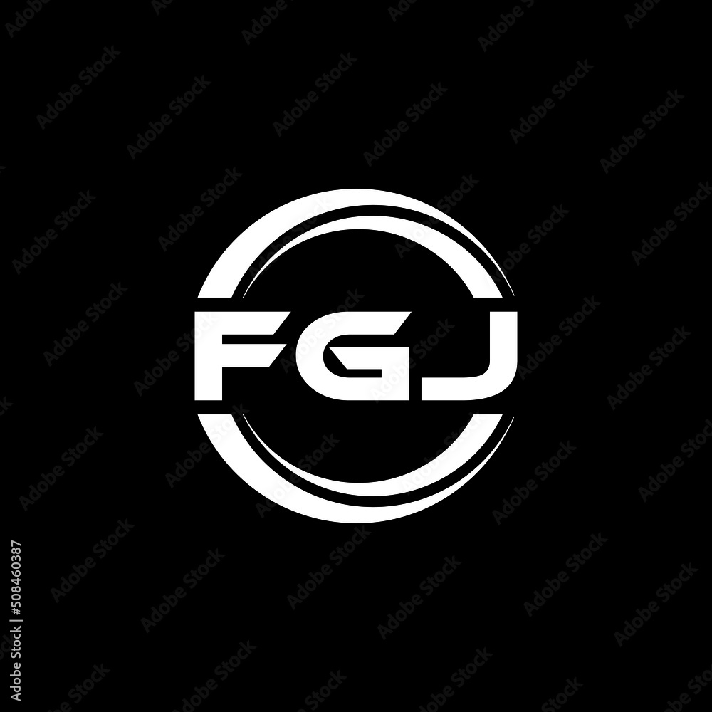 FGJ letter logo design with black background in illustrator, vector ...