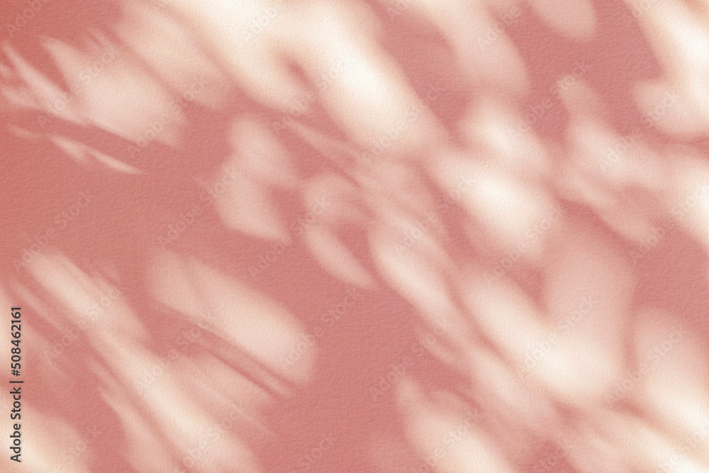 shadow and light bokeh pink coral pastel background of leaf shadow tree ...
