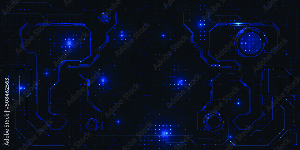 Vector illustration of digital element grid line circuits pattern for ...