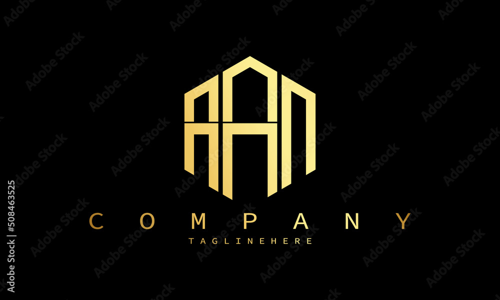 Creative three-letter AAN logo design elements simple letter AAN letter ...