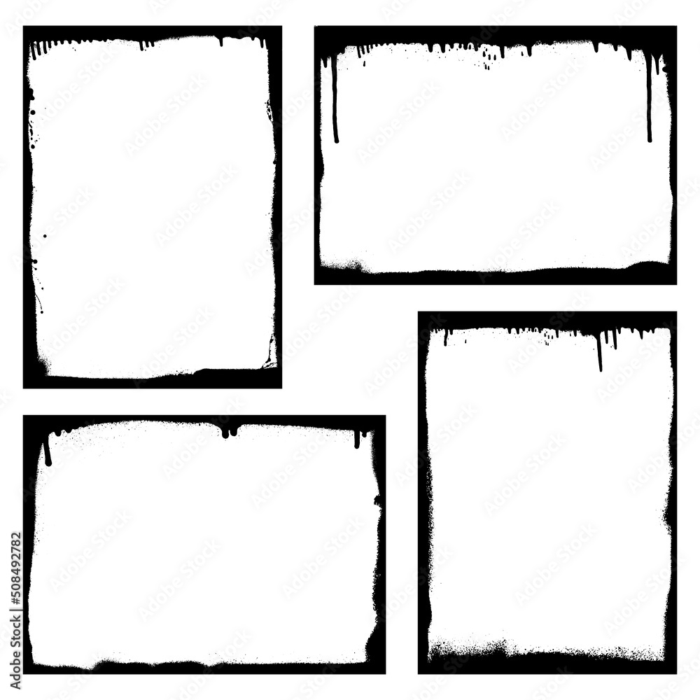 Graffiti frame set on white background. Vector illustration for your ...