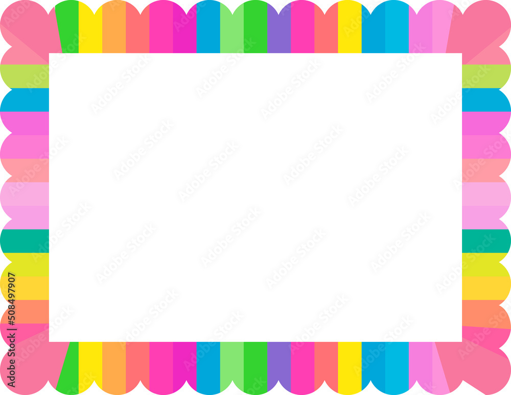 Colorful frame vector. Decorative rainbow color border frame. Isolated ...