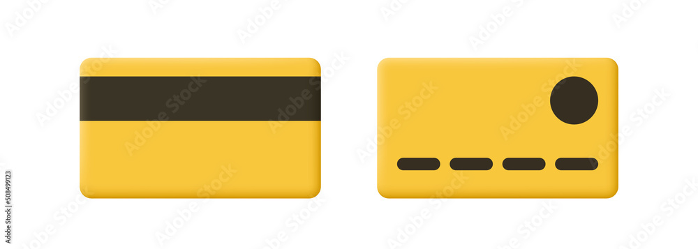 Credit card 3d. Credit card in claymorphism style. Vector clipart ...