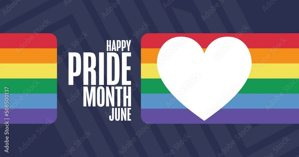 Happy Pride Month. LGBT. June. Flat holiday animation. Motion graphic ...