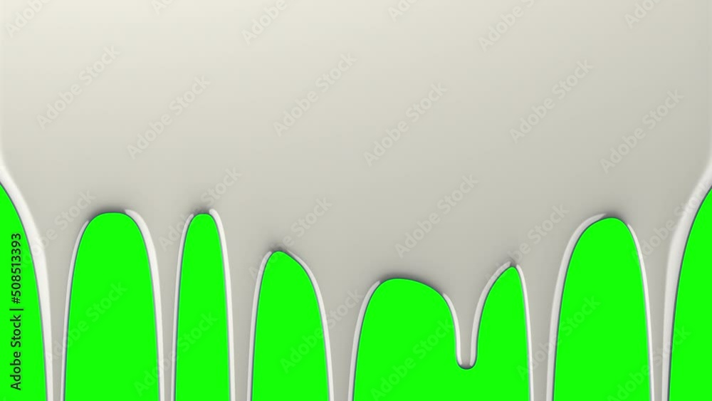 Milk drips on green screen and transparent background. White liquid ...