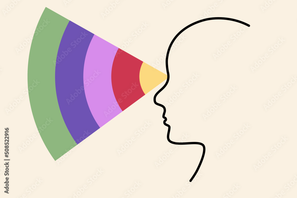 Color vision spectrum of human eyes. Human visual perception. Concept ...