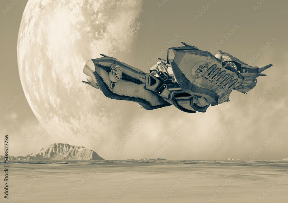 Alien Spaceship On Moon