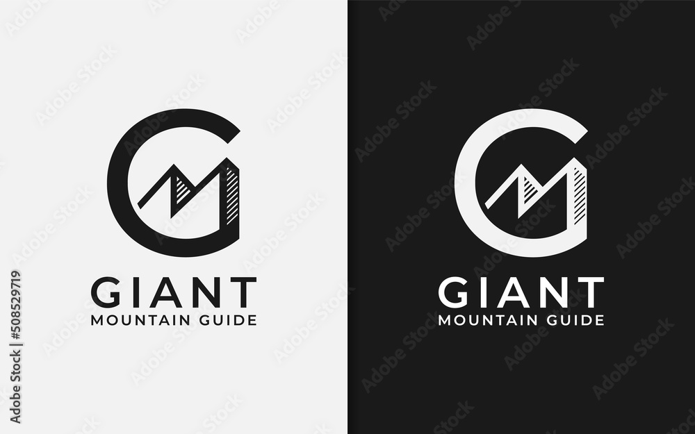 Abstract Letter G Combined with Mountain Shape, Monogram Logo Design ...