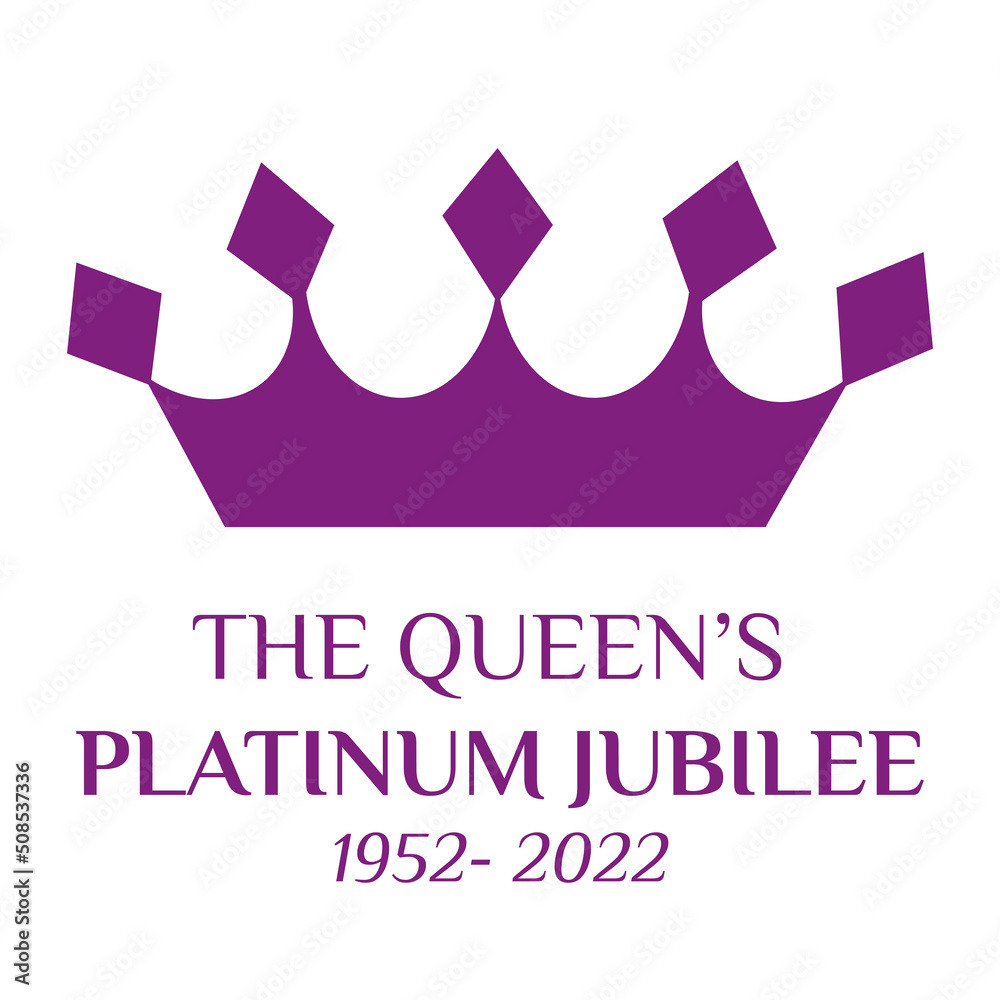 The Queen's Platinum Jubilee celebration banner with side in crown 70 ...