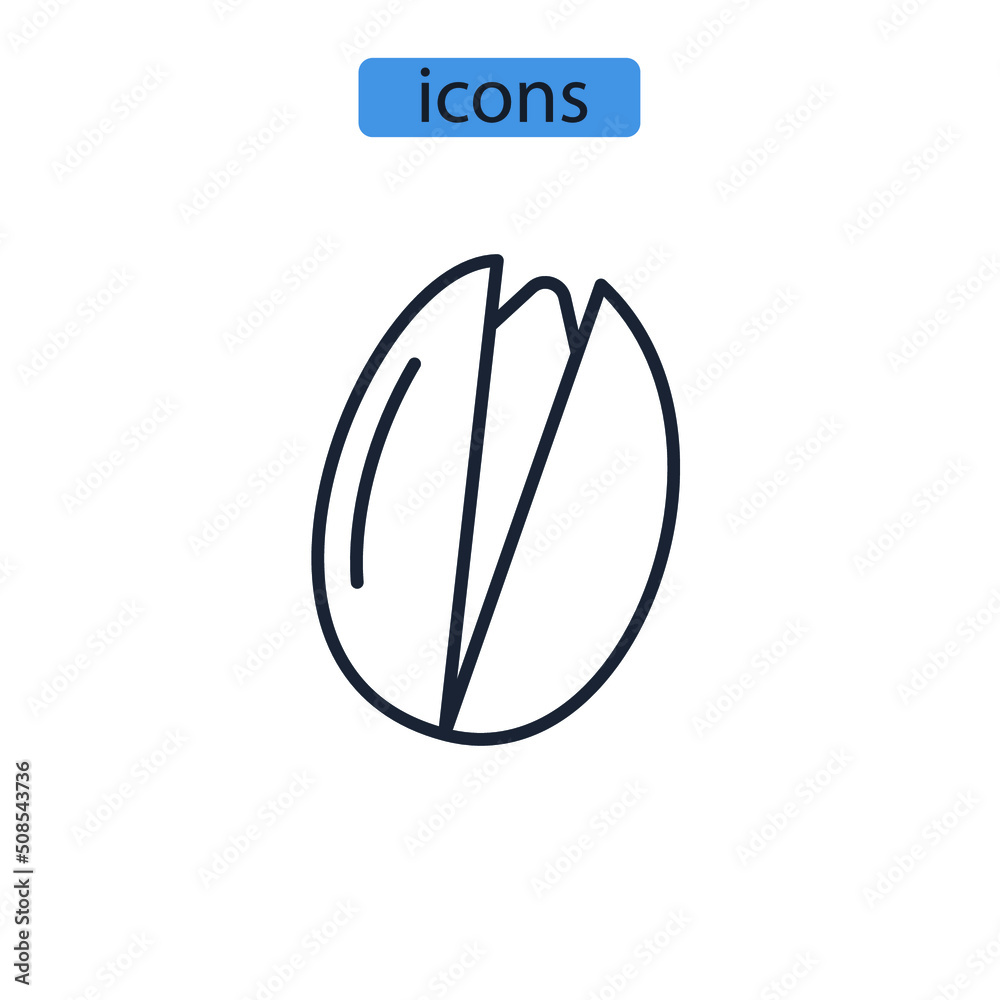 trees nuts icons symbol vector elements for infographic web Stock ...