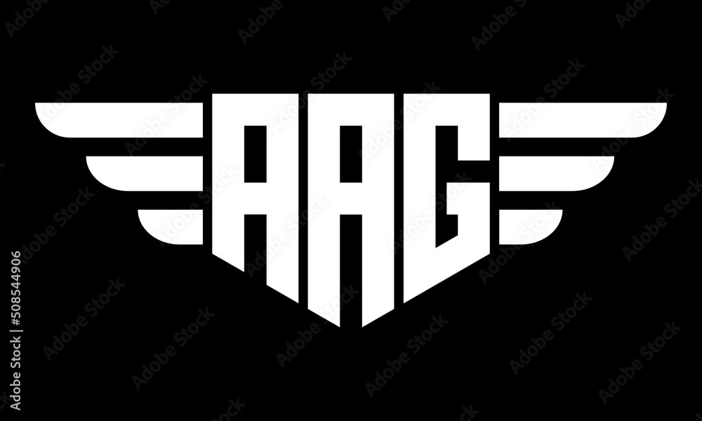 AAG three letter logo, creative wings shape logo design vector template ...