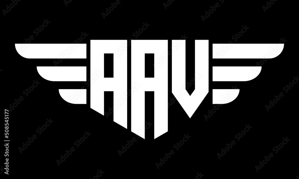 AAV three letter logo, creative wings shape logo design vector template ...