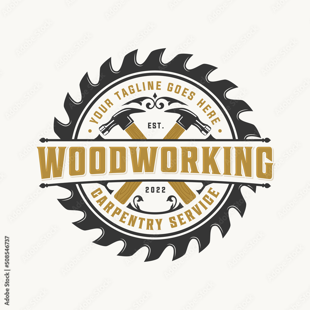 Professional carpenter logo design, carpentry logo emblem vintage with ...